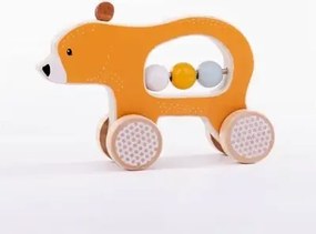Bigjigs Toys Medvídek na kolečkách / od 6 měsíců