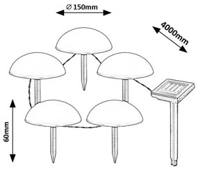 Rabalux 77008 - LED Solární svítidlo TREPPIO 5xLED/0,2W/1,2V IP44