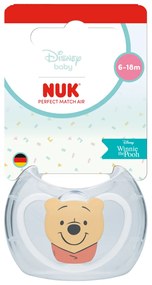 NUK Dudlík Perfect Match Air Medvídek Pú 6-18 m 1 ks v boxu Grey