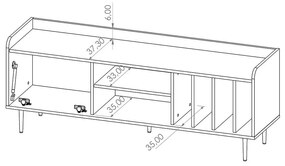 Obývací stěna VASINA | 4 dílů | dub brandy castello