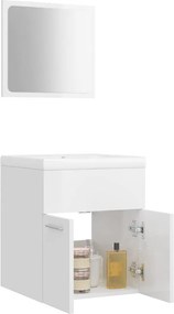 Set koupelnového nábytku bílý s vysokým leskem dřevotříska 3070862