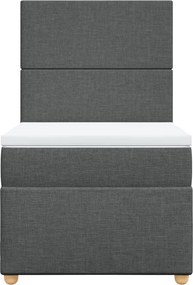 Box spring postel s matrací tmavě šedá 100 x 200 cm textil 3293485