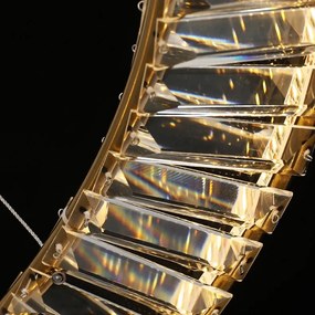Křišťálový závěsný LED lustr APP1201-CP 50 cm zlatý/neutrální bílá