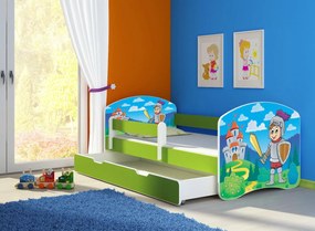 Dětská postel - Rytíř 2 160x80 cm + šuplík zelená