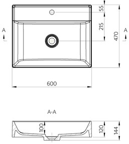 Sapho TWIG umyvadlo, litý mramor, 60x47 cm, kryt výpusti, bílá, TW060