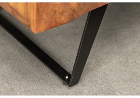 Massive home | Vysoká komoda HURRICANE 120cm 3D akátové dřevo hnědá