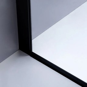 BPS-koupelny Posuvné sprchové dveře HYD-PD03B 100 černé/transparent pro instalaci do niky + vanička HYD-OSV-ST03A 100x80 bílá