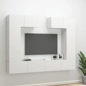 vidaXL 6dílný set TV skříněk kompozitní dřevo [3114465] Barva: bílá s vysokým leskem