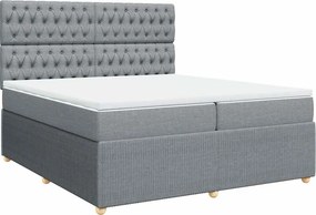 Box spring postel s matrací světle šedá 200 x 200 cm textil 3292170