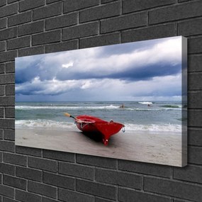 Obraz na plátně Loďka Pláž Moře Krajina 140x70 cm