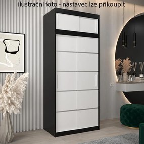 Šatní skříň Verona 1 | 100 cm | černá/bílá