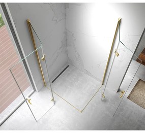 BPS-koupelny Obdélníkový sprchový kout HYD-OK12A 90x80 zlatá/transparent