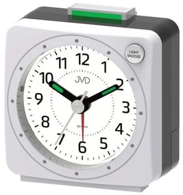 JVD Stříbrný nejlevnější baterkový budík JVD SR220.15 s osvětlením