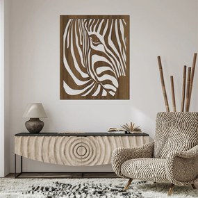 dřevo života Dřevěný obraz na zeď ZEBRA Zvolte rozměr (cm): 30x36, Zvolte barvu dekoru: Ořech