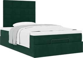 Osmanský rám postele s matracemi tmavě zelené 120x190 cm samet 3313460