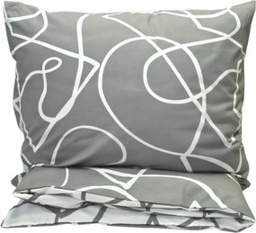 Povlečení bavlněné Merlot šedé TiaHome - 2x Polštář 90x70 cm, 1x Přikrývka 200x220cm
