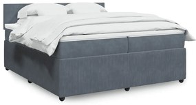 Box spring postel s matrací tmavě šedá 200x200 cm samet 3290125
