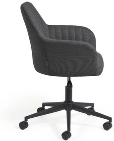 OnaDnes -20% Tmavě šedá látková konferenční židle Kave Home Madina na kolečkách