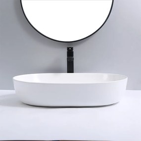 Erga Emmeline, umyvadlo na desku 600x400x135 mm, bílá lesklá, ERG-V03-9487C-WH