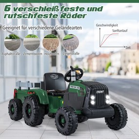 Costway 24 V Dětský elektrický traktor s přívěsem elektrické vozidlo