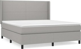Box spring postel s matrací světle šedá 180 x 200 cm textil 3131289
