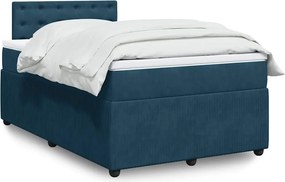 Box spring postel s matrací modrá 120 x 190 cm samet 3290002