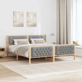 Rám postele Světle šedá 180 x 200 cm Masivní borové dřevo 3394273