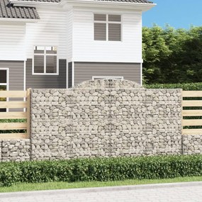 Klenuté gabionové koše 6 ks 300x50x160/180cm pozinkované železo 3146759