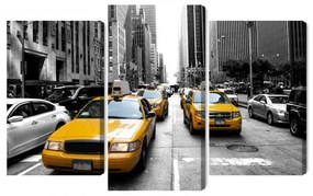 Vícedílný obraz Taxíky V New Yorku Nedostatek Nedostatek Přírodní plátno 180x120
