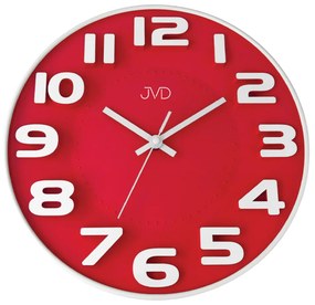 JVD Nástěnné tiché netikající červené hodiny JVD HA5848.4