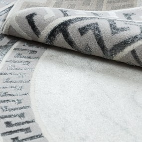 Dywany Łuszczów, Kusový koberec Allure 1960 white/grey kruh, 150x150 (průměr) kruh, šedá, kancelář