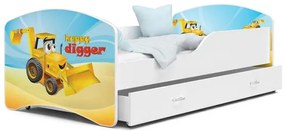 Dětská postel IGOR  80x160  cm v bílé barvě se šuplíkem BAGR