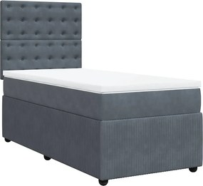 Box spring postel s matrací tmavě šedá 90x200 cm samet 3294551