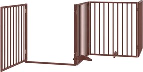 Zábrana pro psy s dvířky skládací 10 panelů hnědá 800 cm topol 3155583