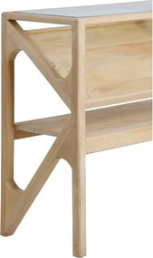 Konzolový stolek se skleněnou deskou ve světle přírodní barvě 41x119 cm Yuki – Light &amp; Living