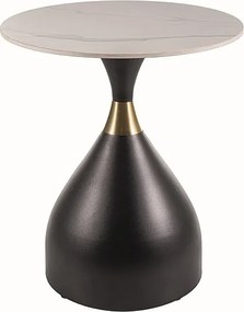 Odkládací stolek Virgo 50 cm mramor/černý