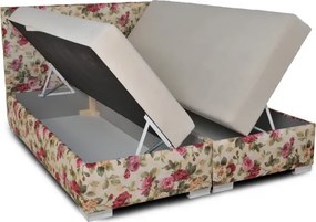 Čalouněná manželská postel VIVA, 200x160, květy/béžová (2108/aston 1)