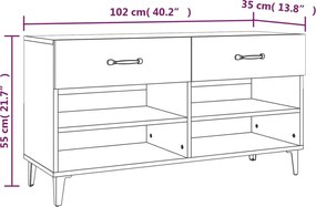 vidaXL Botník 102 x 35 x 55 cm kompozitní dřevo [812826] Barva: Betonová šedá