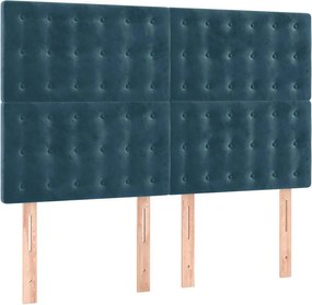 Box spring postel s matrací tmavě modrá 140x190 cm samet 3132919