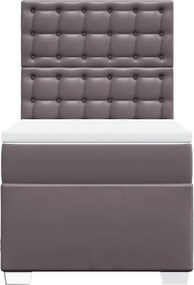 Box spring postel s matrací šedá 100x200 cm umělá kůže 3290710