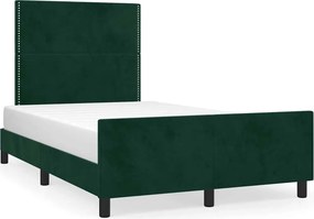Rám postele bez matrace tmavě zelená 120 x 200 cm samet 3125687