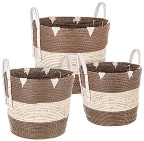 BIZZOTTO set 3 hnědých odkládacích košů THELMA L 0411288