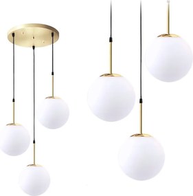 Toolight - Závěsná lampa 3xE27, zlatá-bílá, OSW-08193