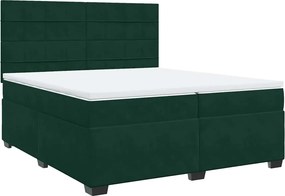 Box spring postel s matrací tmavě zelená 200x200 cm samet 3293305