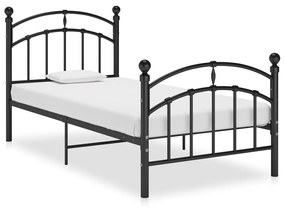Rám postele černý kov 90 x 200 cm - Default Title