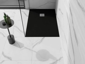 Mexen Stone+ kompozitní obdélníkový sprchový kout 100 x 90 cm, černý - 44709010