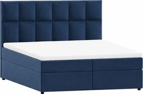 Tmavě modrá boxspring postel s úložným prostorem 180x200 cm Flip – Ropez