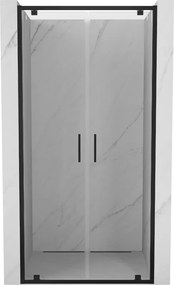 Mexen Exo, dvojité výklopné sprchové dveře, 110 cm, transparentní sklo, černá, 8182-110-000-70-00