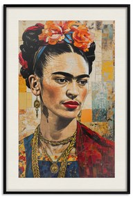 Plakát Frida Kahlo - Mosaic Portrait Inspired by Klimt’s Style