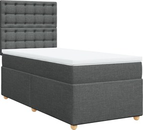 Box spring postel s matrací tmavě šedá 90x200 cm textil 3293478